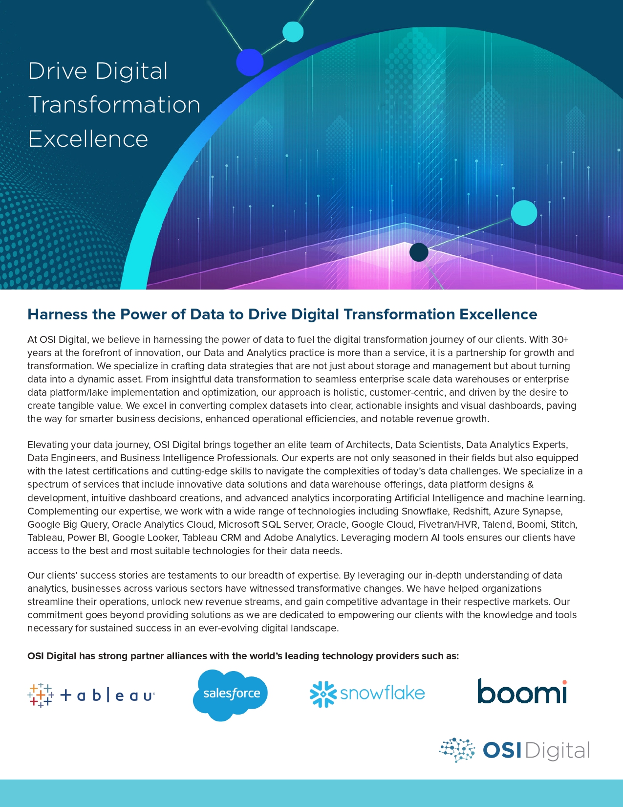 Data Sheet: Harness the Power of Data to Drive Digital Transformation Excellence